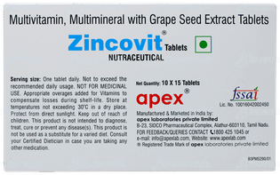 Zincovit Tablet: Uses, Side Effects, Price & Substitutes