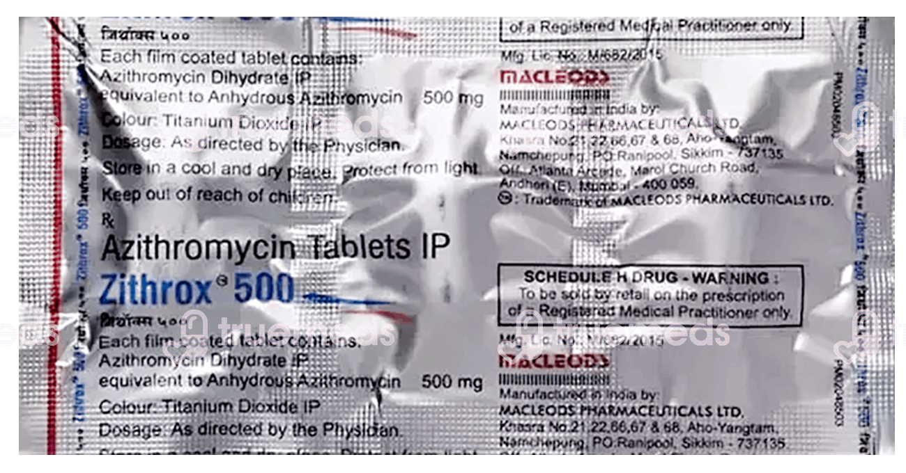 Zithrox 500 Tablet: Uses, Side Effects, Price & Substitutes