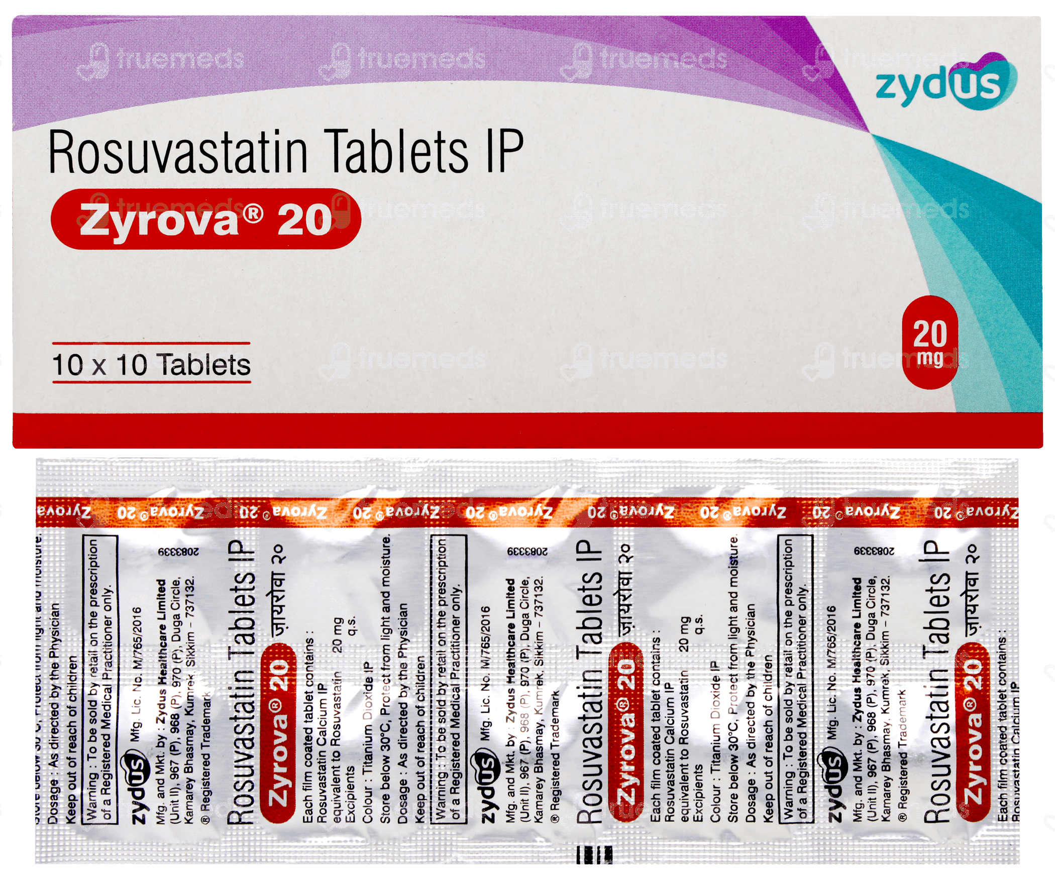 Zyrova 20 Tablet 10: Uses, Side Effects, Price & Substitutes