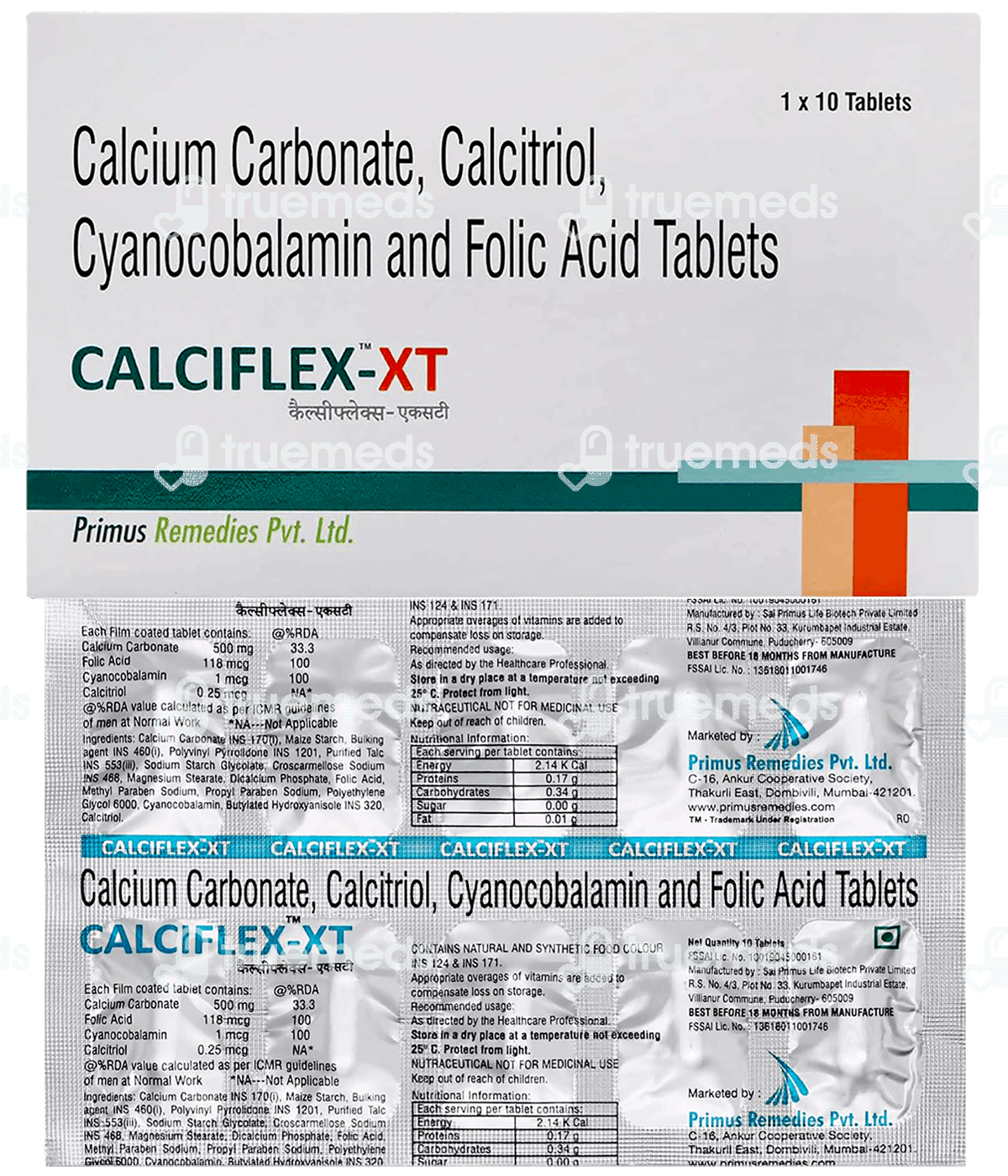 Calciflex Xt Tablet 10 - Uses, Side Effects, Dosage, Price | Truemeds