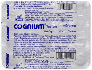 Cognium Tablet 20 - Uses, Side Effects, Dosage, Price | Truemeds