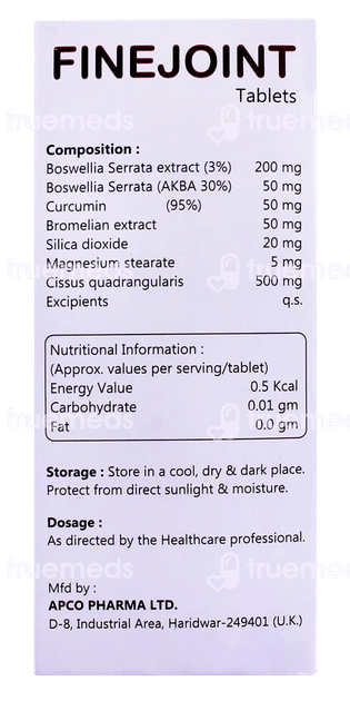 Fine Joint Tablet 30 - Uses, Side Effects, Dosage, Price | Truemeds