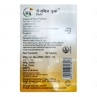 Zandu Zanacid Duo Tablet 10 - Uses, Side Effects, Dosage, Price | Truemeds
