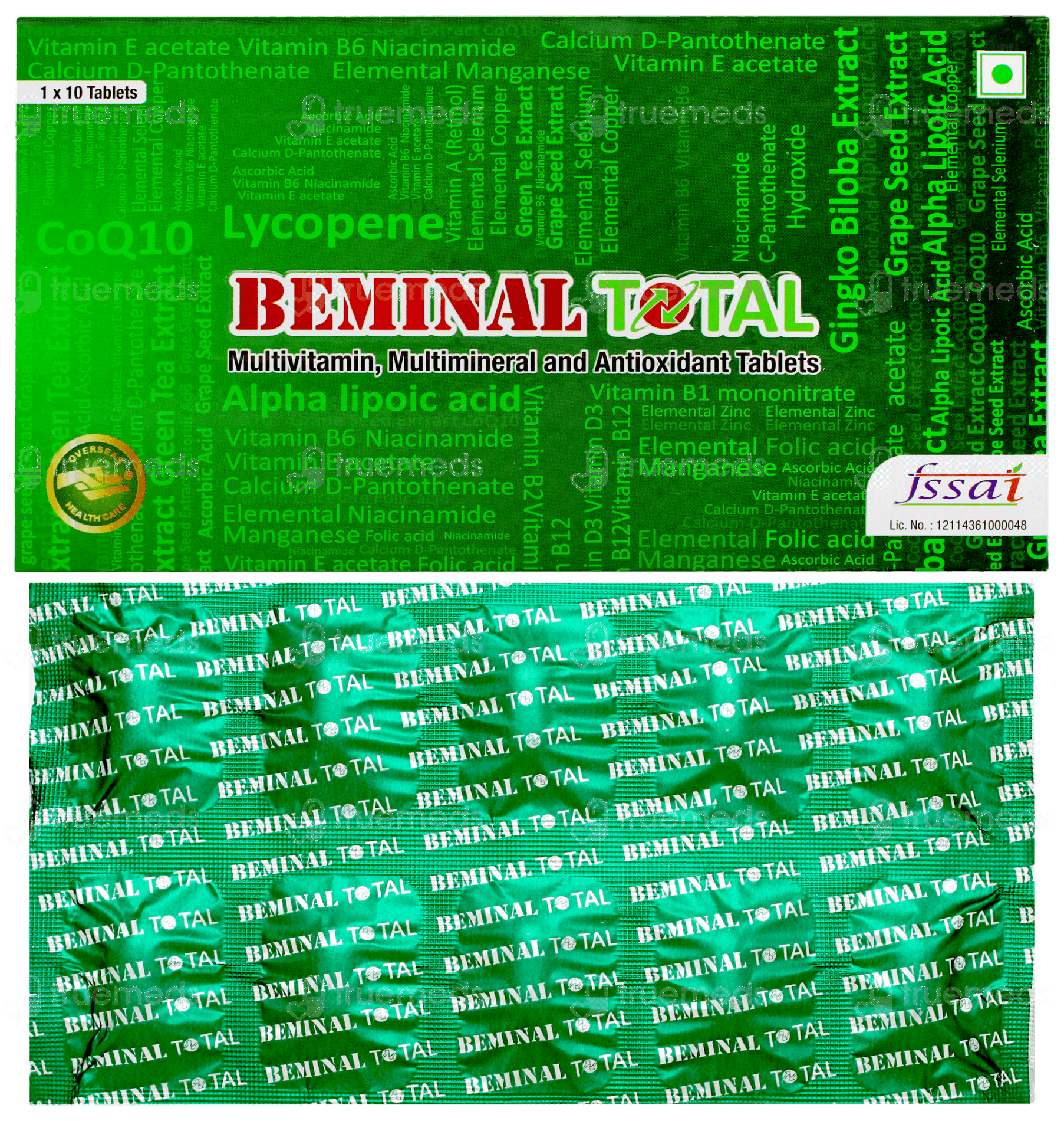 Beminal Total Tablet 10 - Uses, Side Effects, Dosage, Price | Truemeds