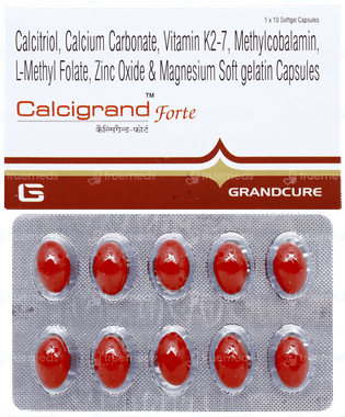 Calcigrand Forte Tablet 10 - Uses, Side Effects, Dosage, Price | Truemeds