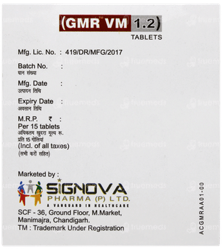 Gmr Vm 1/0.2/500mg Tablet Pr 15: Uses, Side Effects, Price & Substitutes