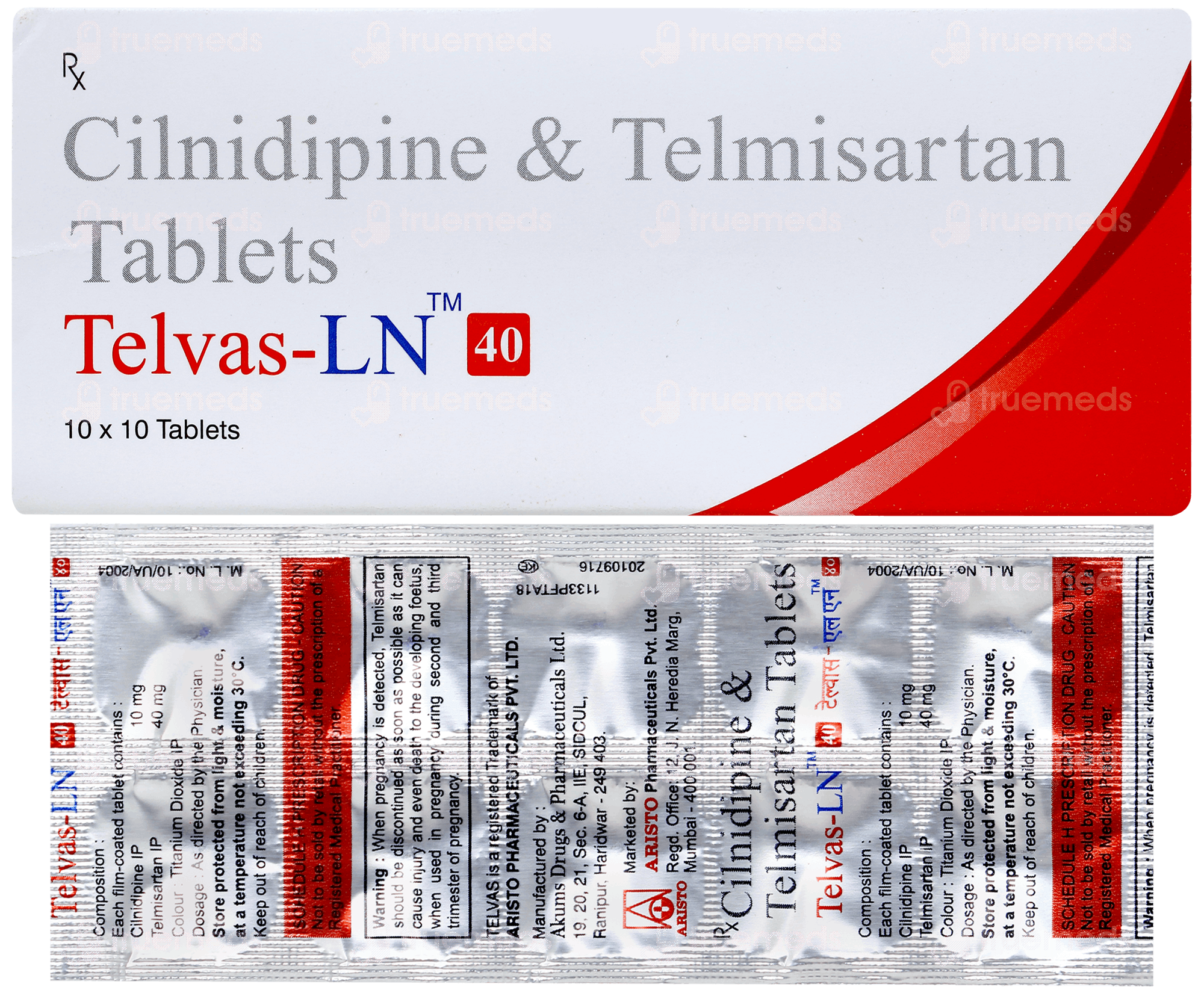 Telvas Ln 40 Mg Tablet 10 - Uses, Side Effects, Dosage, Price | Truemeds
