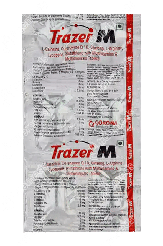 Trazer M Tablet 6 - Uses, Side Effects, Dosage, Price | Truemeds