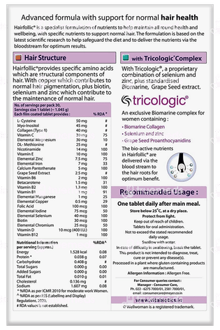 Wellwoman Hair Folic Tablet 10 - Uses, Side Effects, Dosage, Price ...