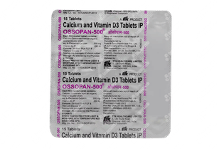 Ossopan 500 Mg250iu Tablet 15 - Uses, Side Effects, Dosage, Price ...