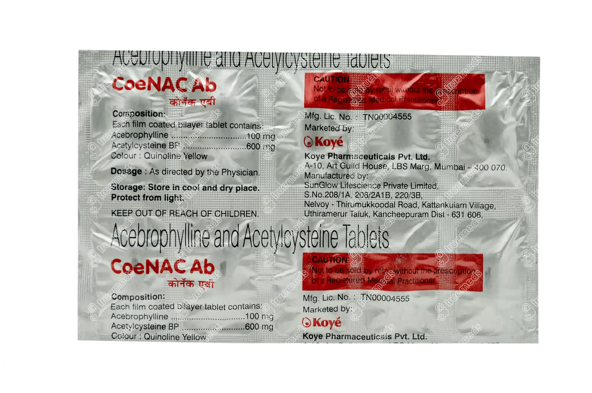 Coenac Ab 100/600 MG | Order Coenac Ab 100/600 MG Tablet Online at Truemeds