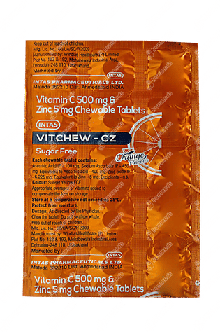 Vitchew Cz Chew Tablet 15 - Uses, Side Effects, Dosage, Price | Truemeds