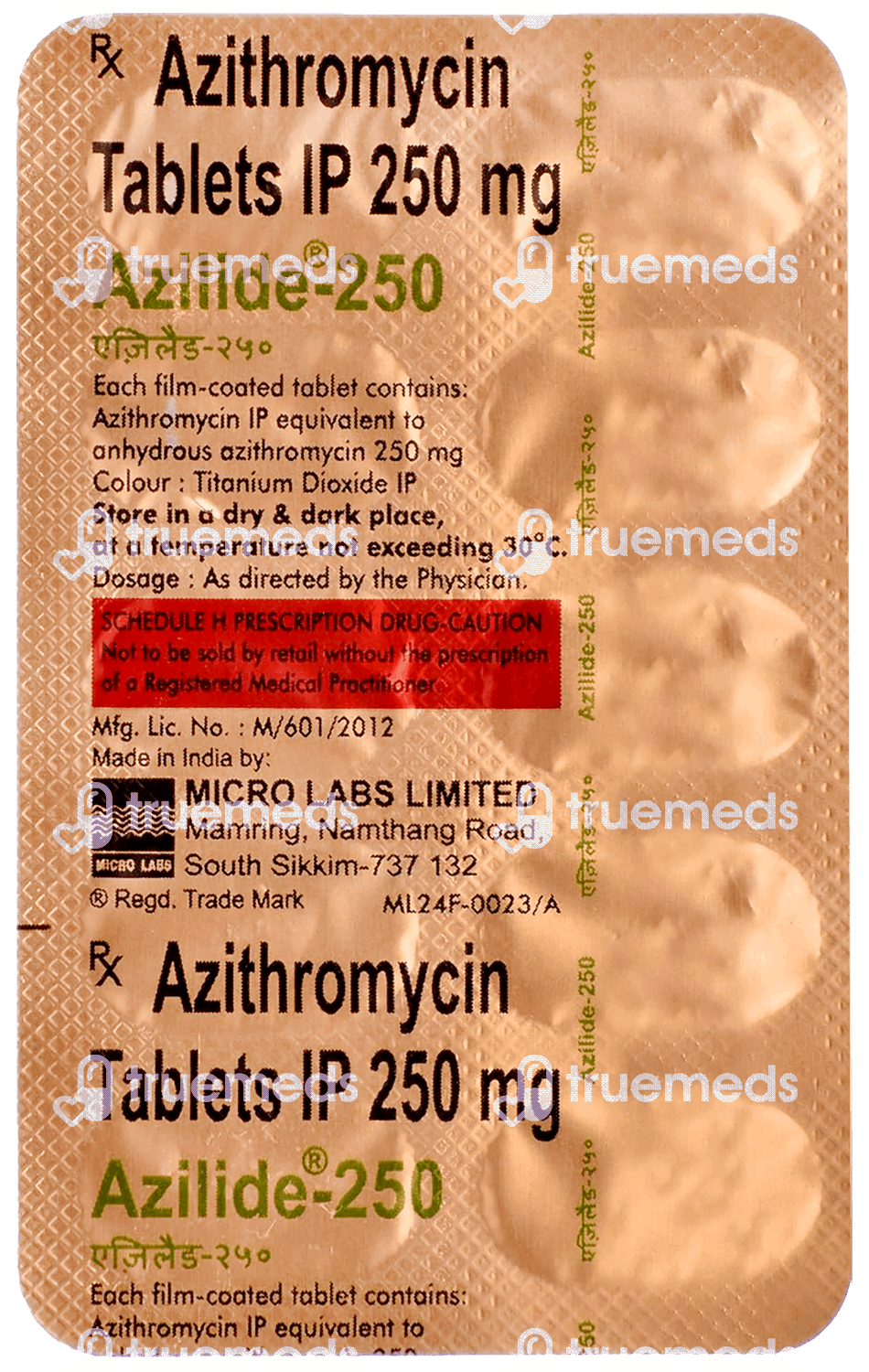Azilide 250 Mg Tablet 10 - Uses, Side Effects, Dosage, Price | Truemeds