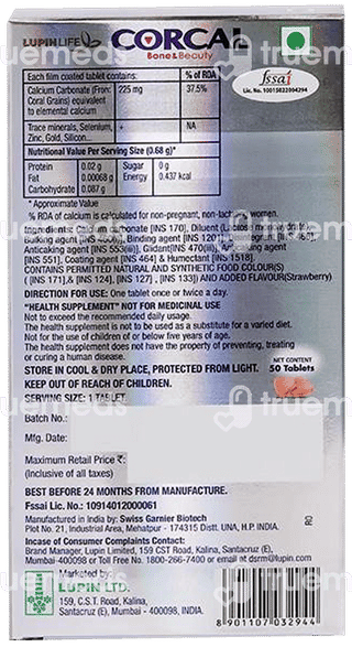 Corcal Bone Beauty Tablet 50 - Uses, Side Effects, Dosage, Price | Truemeds