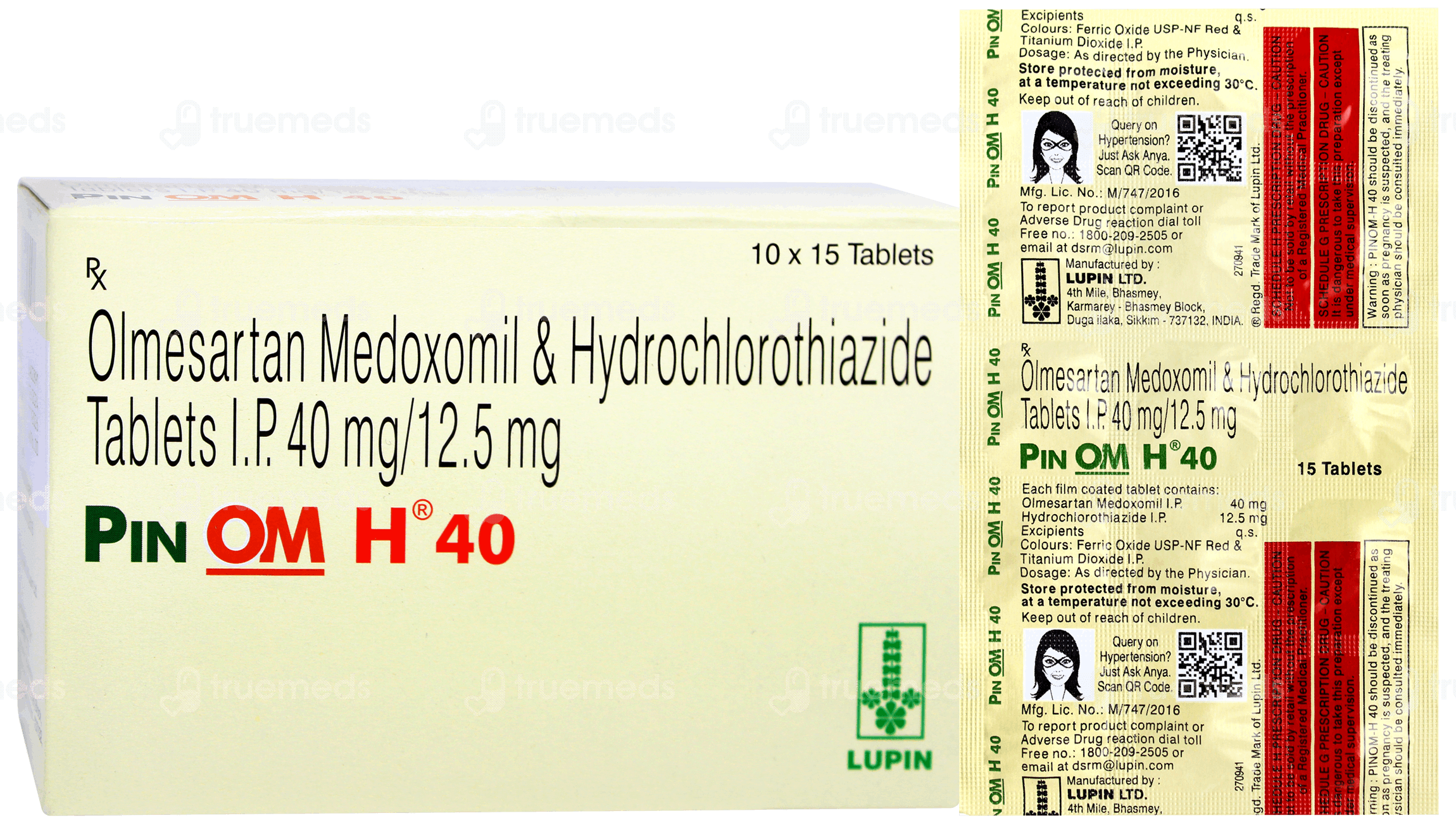 Pinom H 40/12.5 MG | Order Pinom H 40/12.5 MG Tablet Online at Truemeds