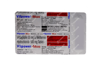 Vilpower M 50500 Mg Tablet 10 - Uses, Side Effects, Dosage, Price ...