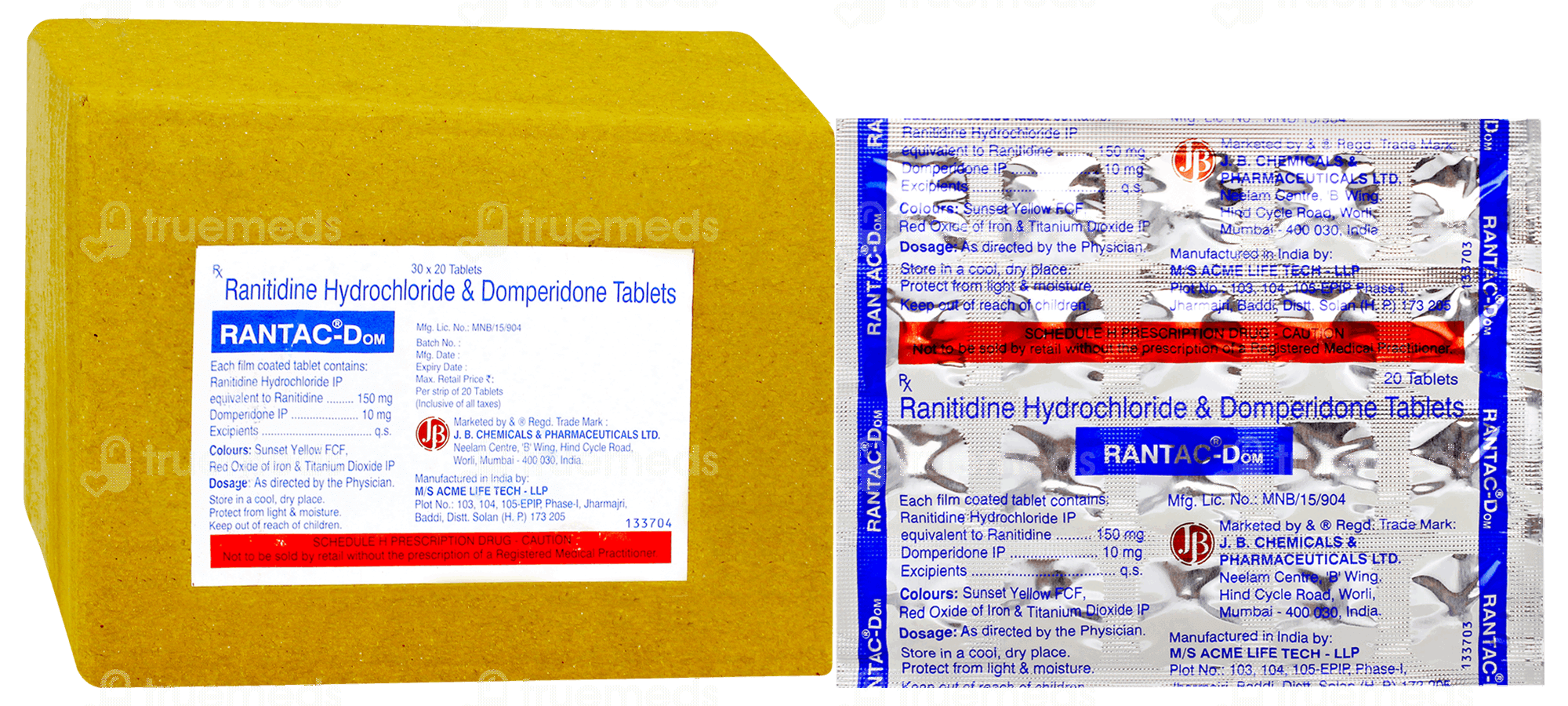 Rantac Dom 10/150 MG | Order Rantac Dom 10/150 MG Tablet Online at Truemeds