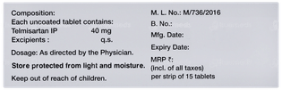 Telvas 40 Tablet 15: Uses, Side Effects, Price & Substitutes