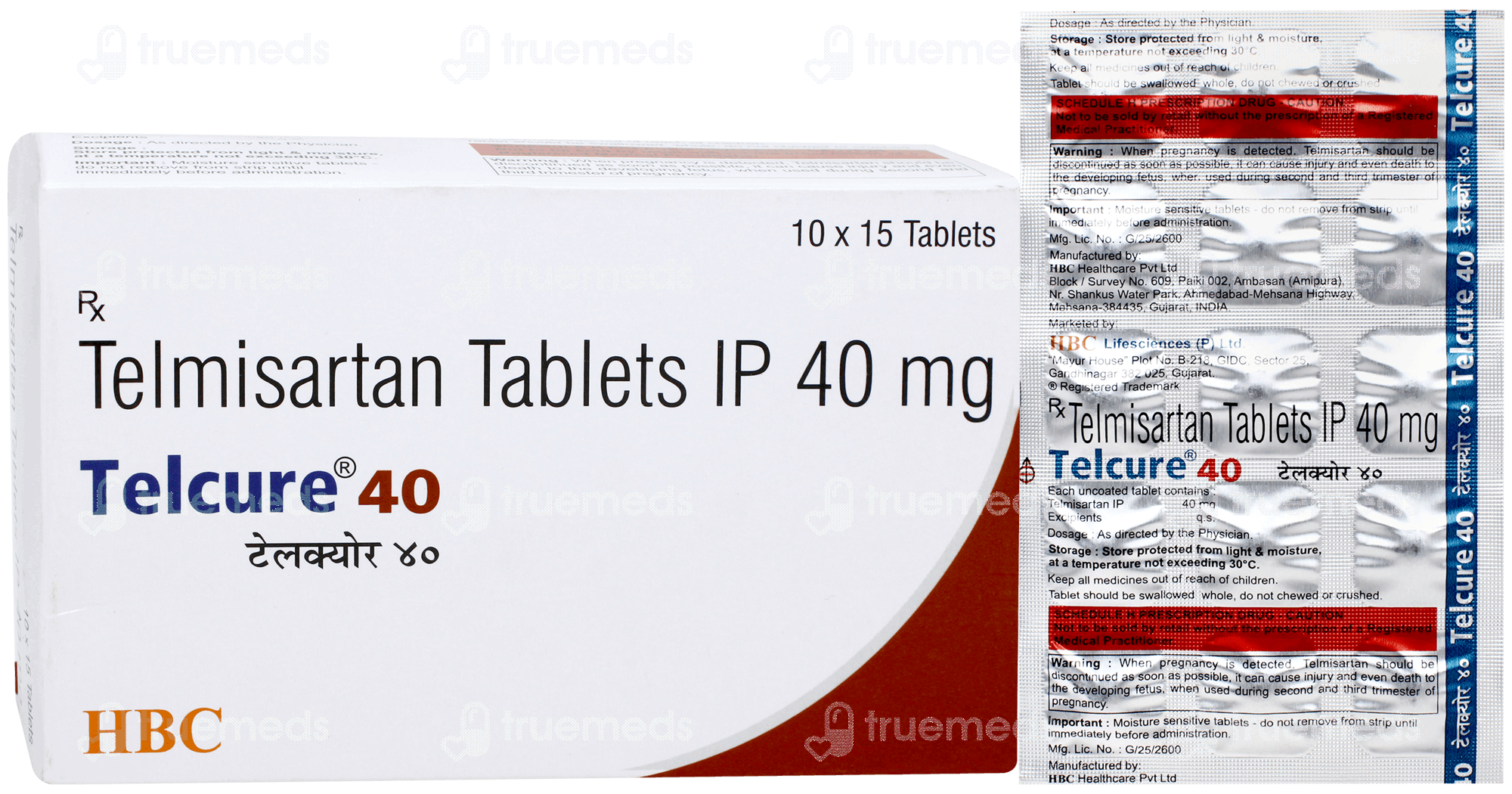 Telcure 40 Mg Tablet 15 - Uses, Side Effects, Dosage, Price | Truemeds