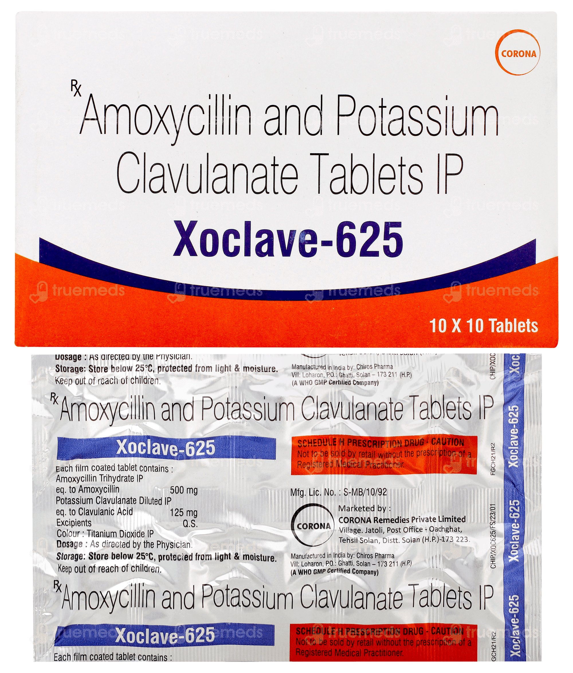 Xoclave 625 Mg Tablet 10 - Uses, Side Effects, Dosage, Price | Truemeds