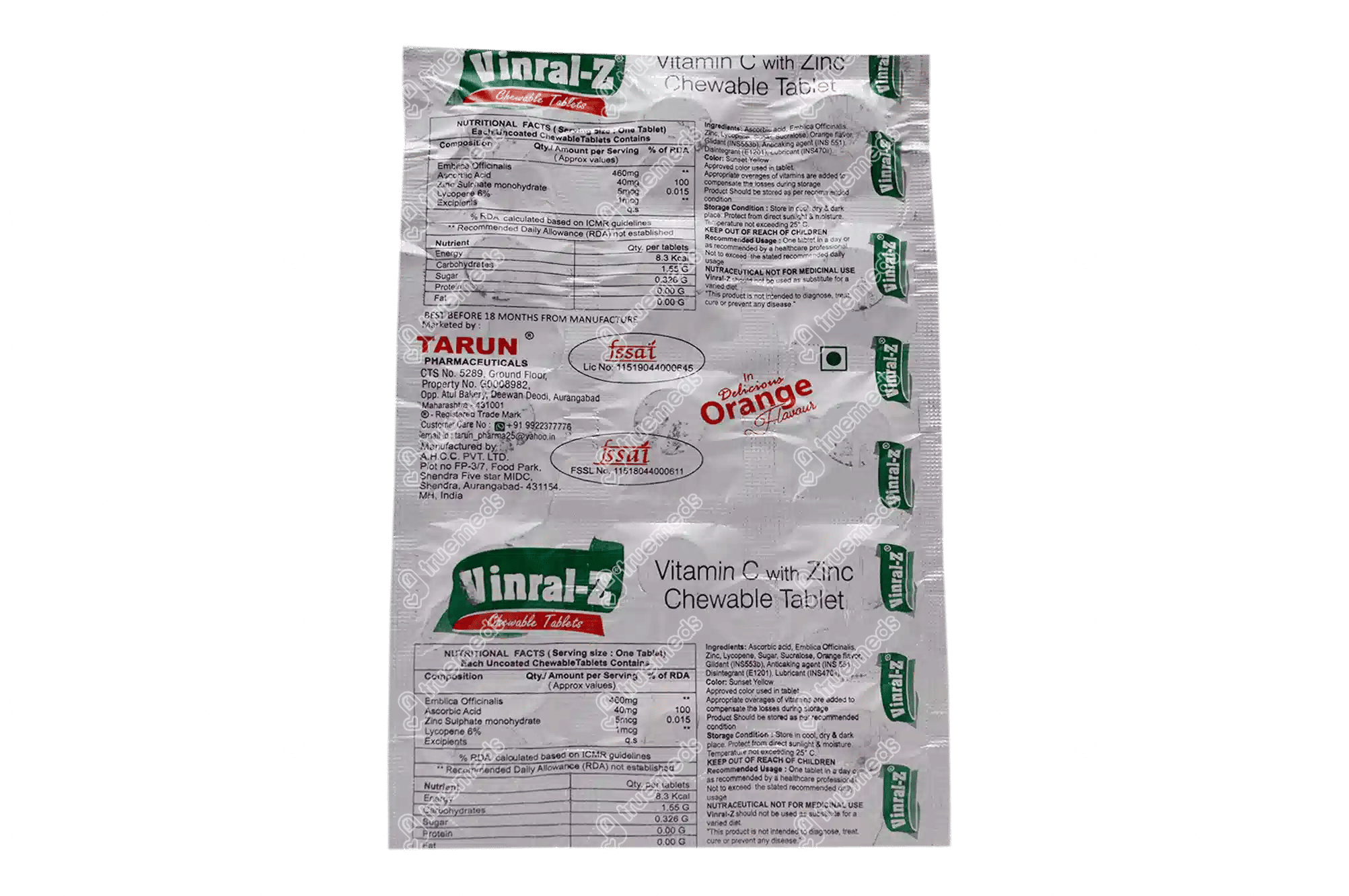 Vinral Z Tablet 15 - Uses, Side Effects, Dosage, Price | Truemeds