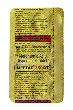 Meftal 250 Tablet Dt 10 - Uses, Side Effects, Dosage, Price | Truemeds