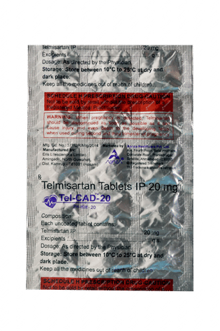 Telcad 20 Mg Tablet 15 - Uses, Side Effects, Dosage, Price | Truemeds