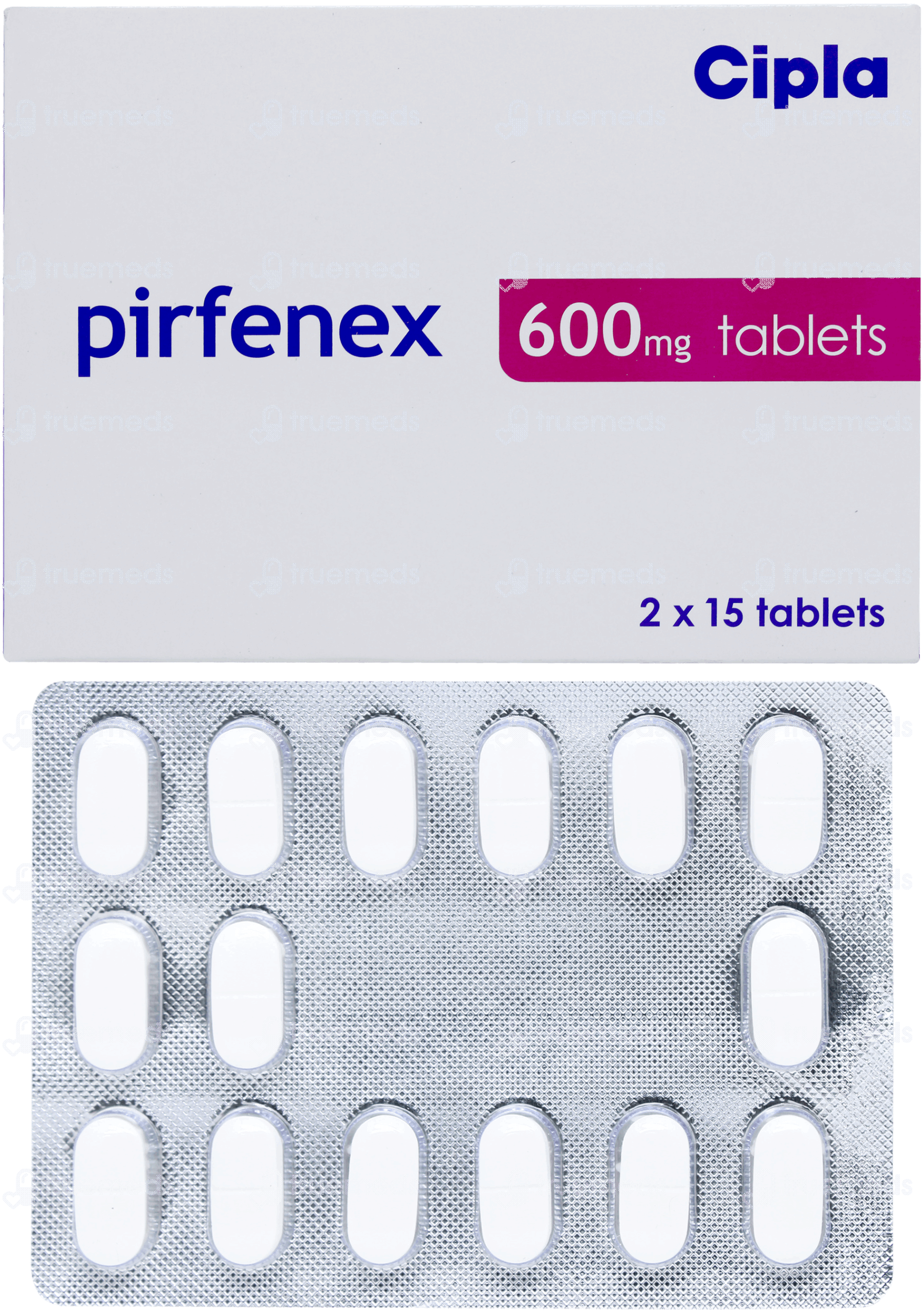 Pirfenex 600 Mg Tablet 15 - Uses, Side Effects, Dosage, Price | Truemeds