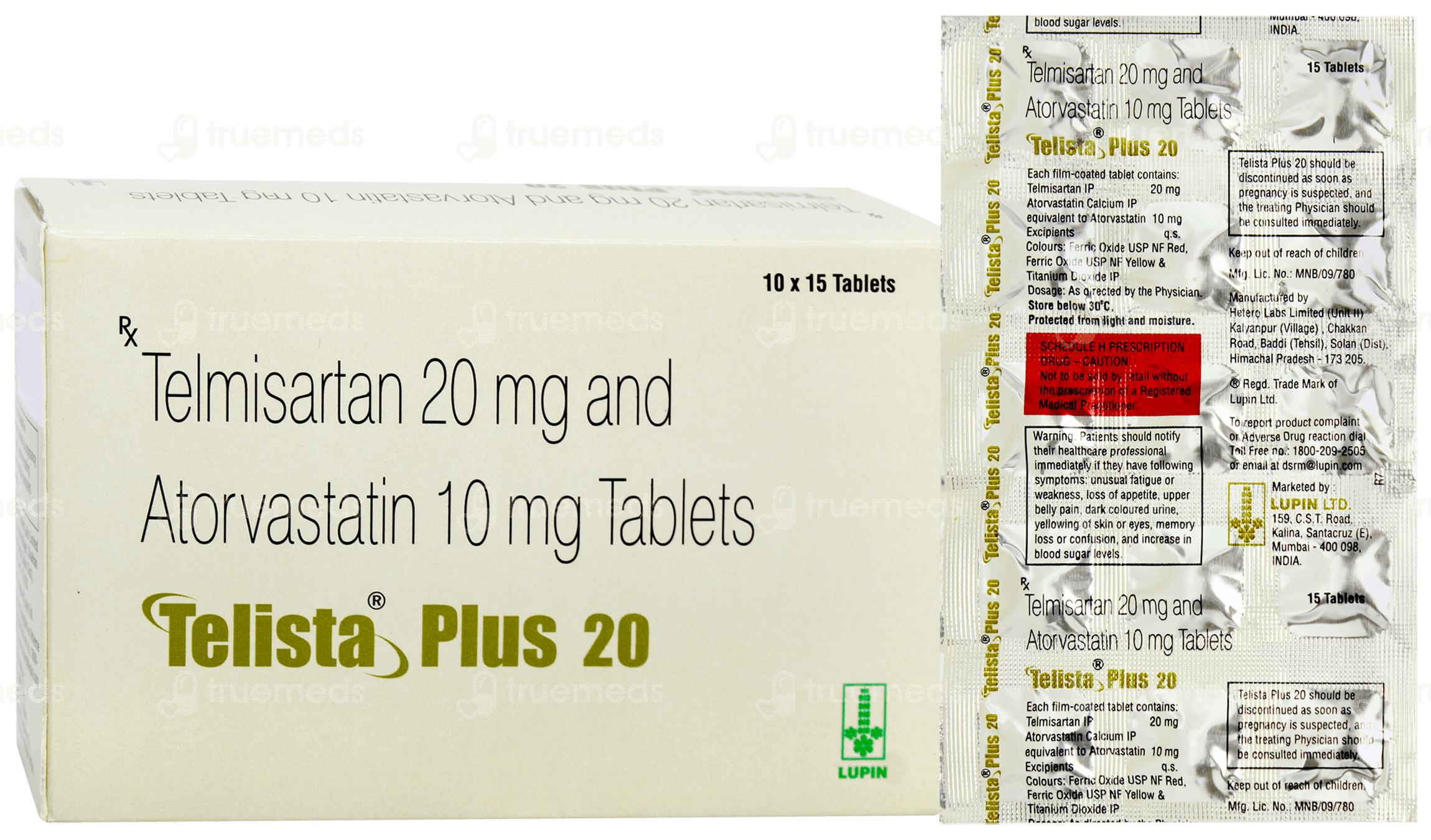 Telista Plus 20/10 MG | Order Telista Plus 20/10 MG Tablet Online at ...