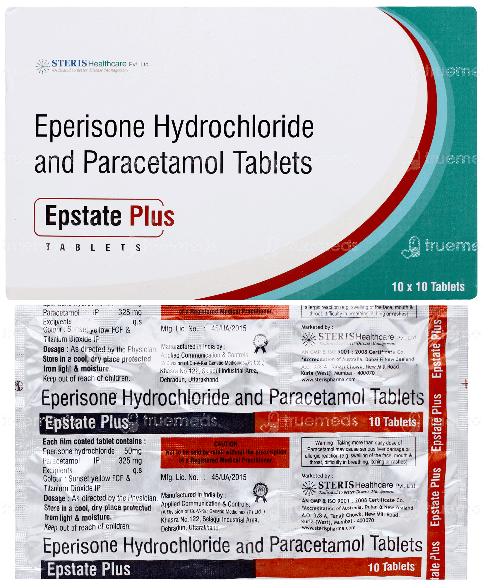 Epstate Puls 50325 Mg Tablet 10 - Uses, Side Effects, Dosage, Price | Truemeds