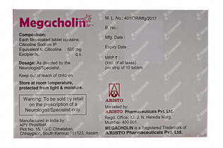 Megacholin Rf 500 Mg Tablet 10 - Uses, Side Effects, Dosage, Price ...