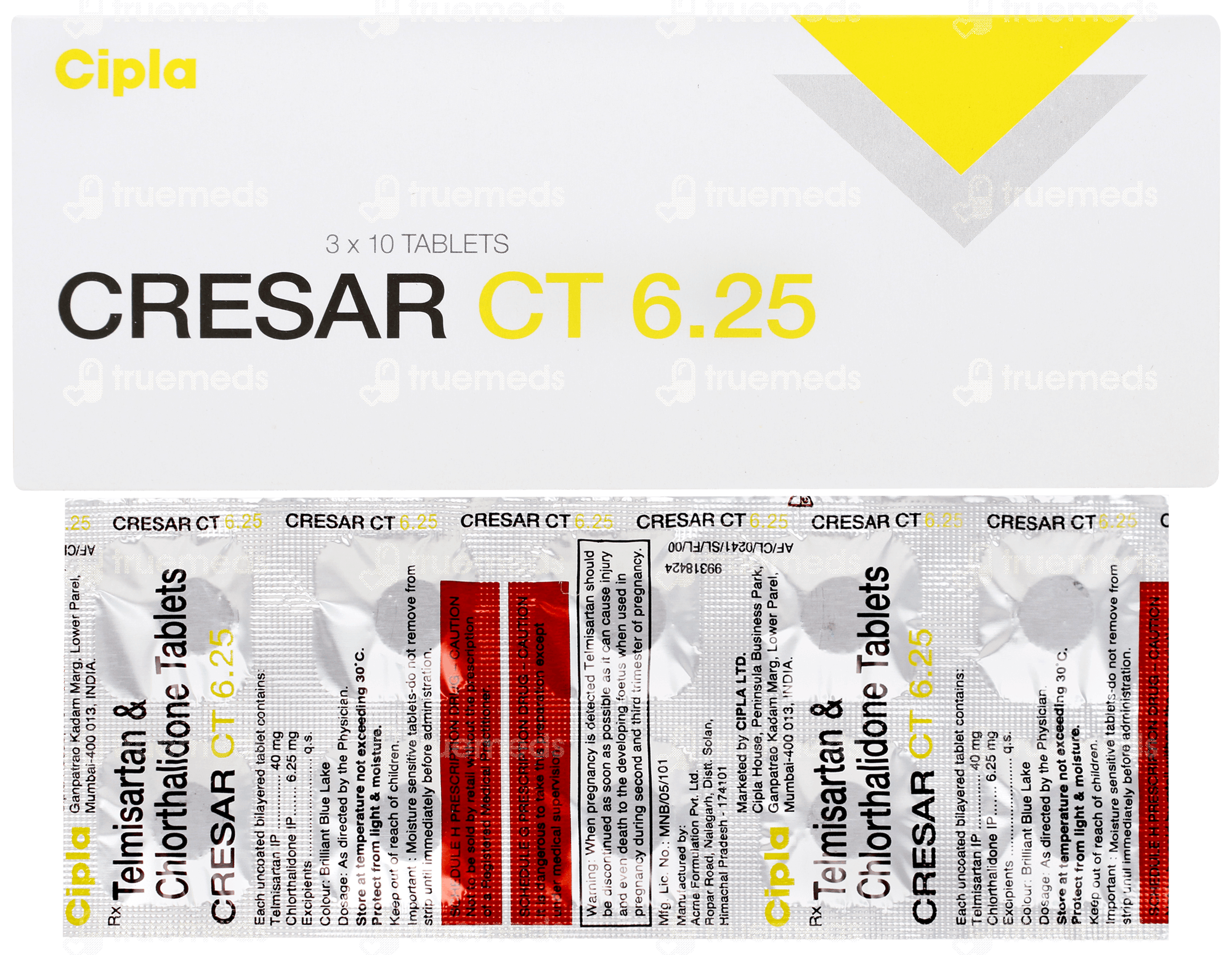 Cresar Ct 6.25 Tablet 10: Uses, Side Effects, Price & Substitutes