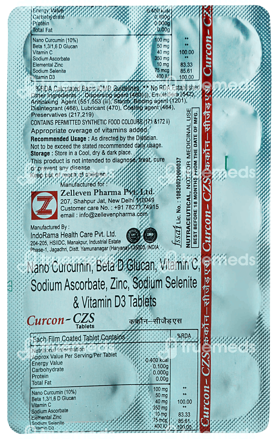 Curcon Czs Tablet 10 - Uses, Side Effects, Dosage, Price | Truemeds