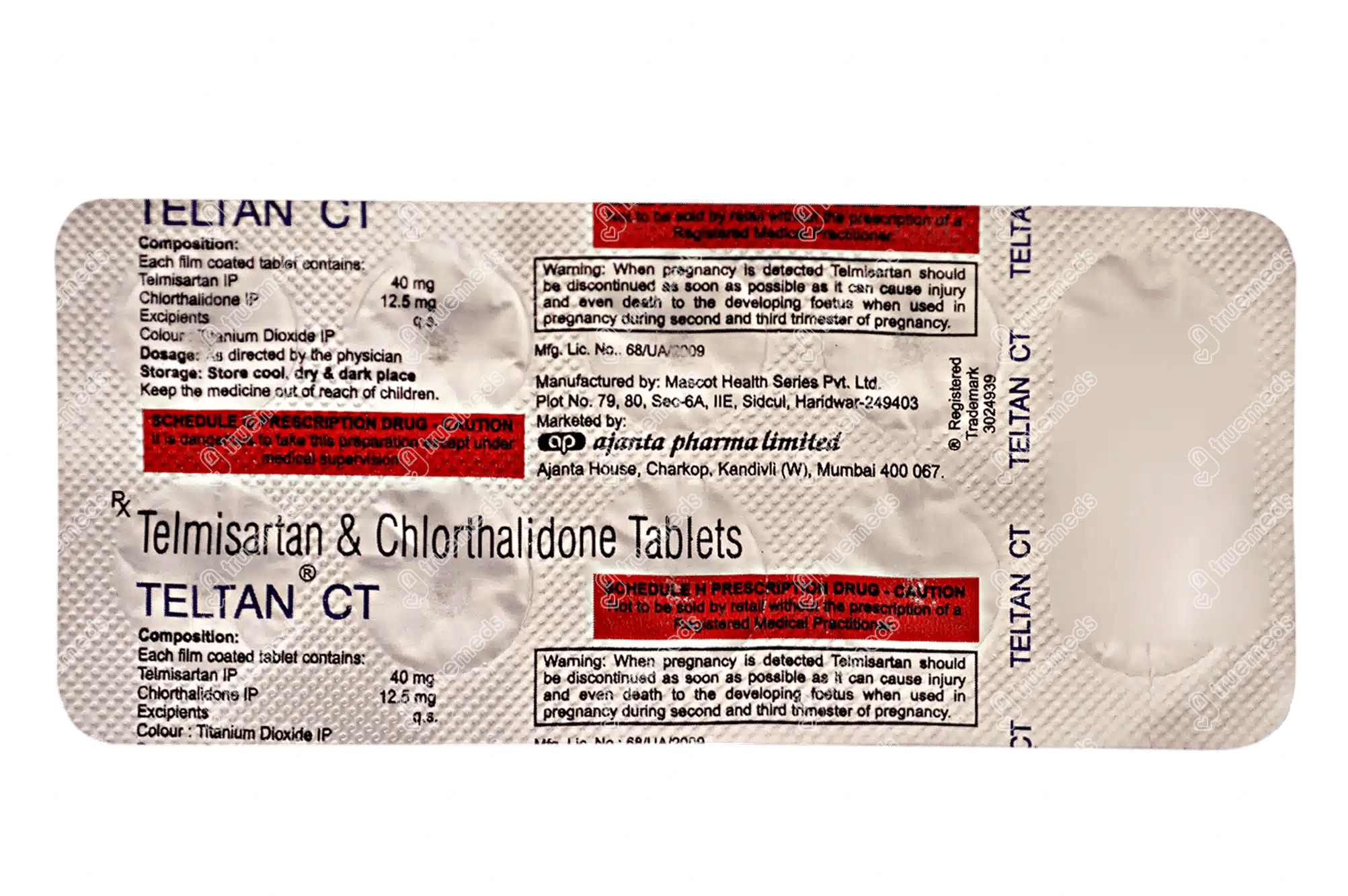 Teltan Ct 40/12.5 MG | Order Teltan Ct 40/12.5 MG Tablet Online at Truemeds