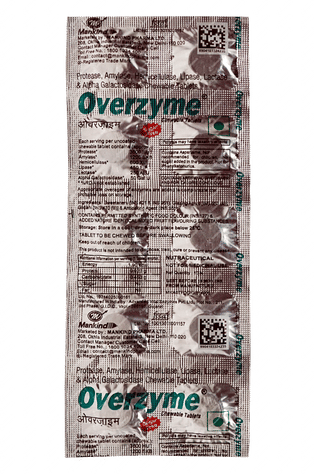 Overzyme Tablet 10 - Uses, Side Effects, Dosage, Price | Truemeds