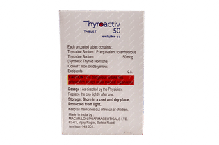Thyroactiv 50 Mcg Tablet 100 - Uses, Side Effects, Dosage, Price | Truemeds
