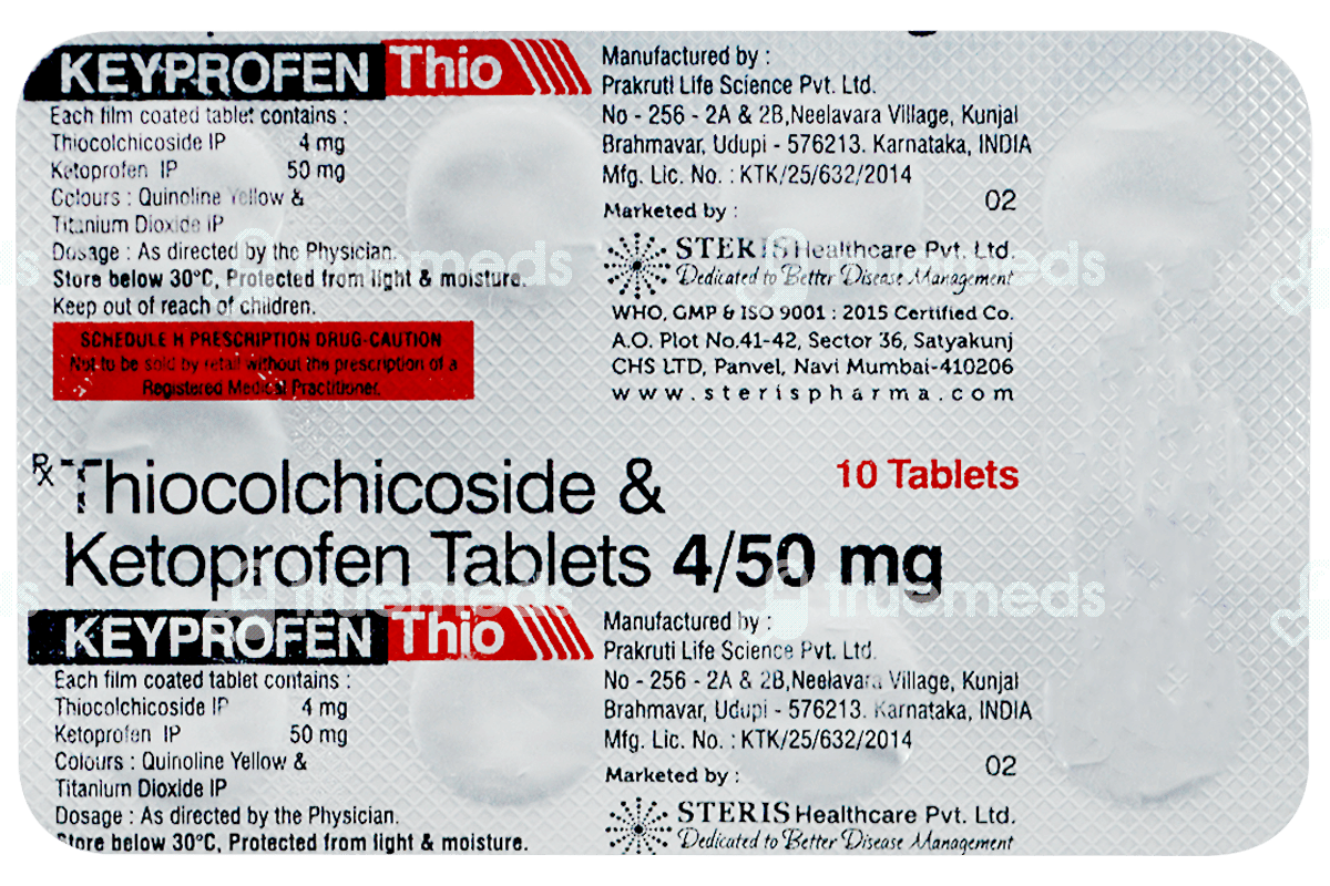 Keyprofen Thio 450 Mg Tablet 10 - Uses, Side Effects, Dosage, Price ...