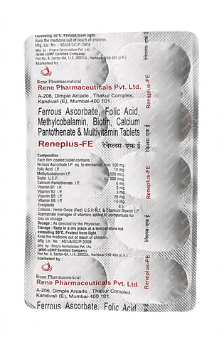 Reneplus Fe Tablet 10 - Uses, Side Effects, Dosage, Price | Truemeds