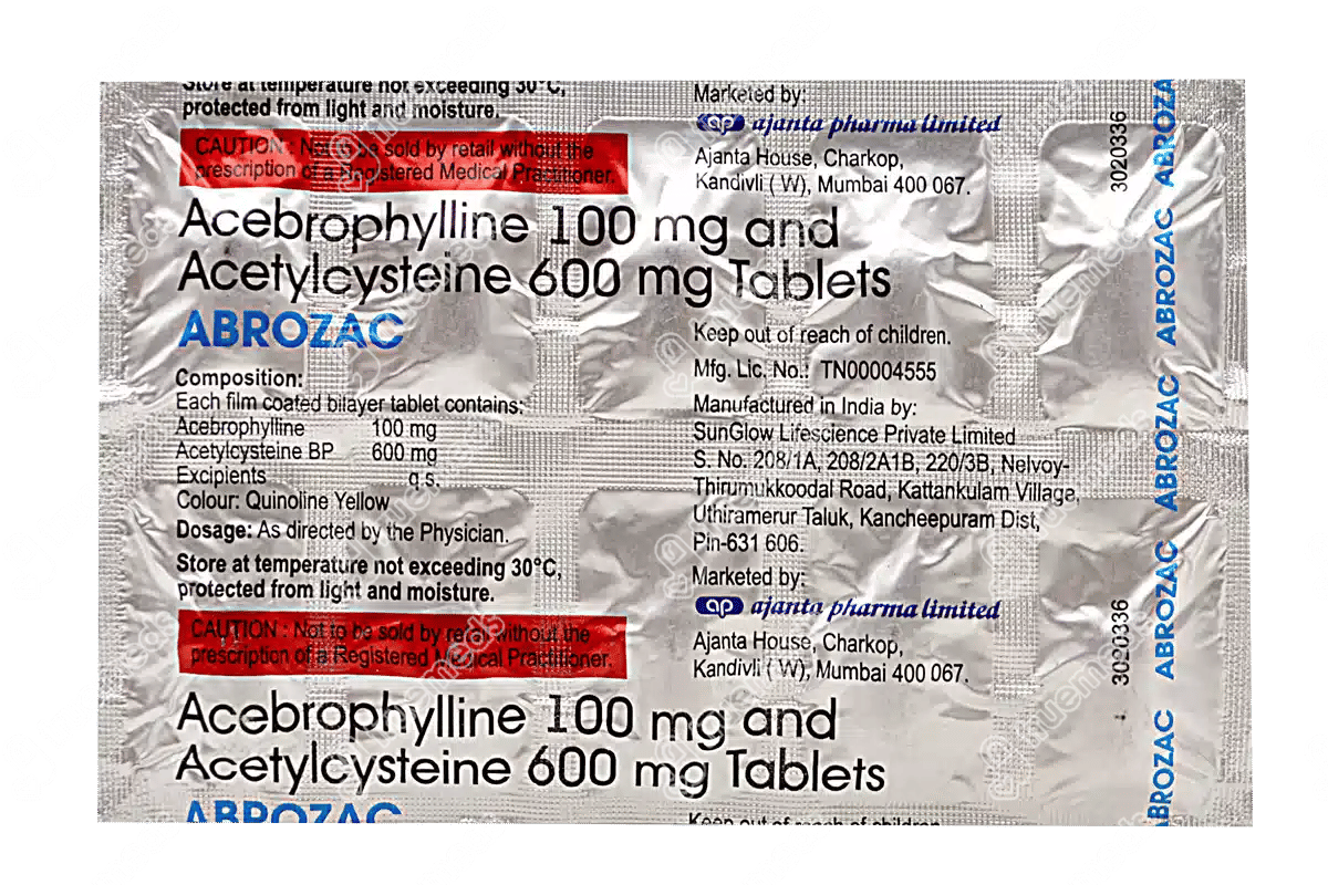 Abrozac 100/600 MG | Order Abrozac 100/600 MG Tablet Online at Truemeds