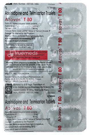 Azovas T 80/8 MG | Order Azovas T 80/8 MG Tablet Online at Truemeds