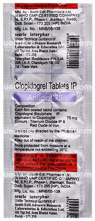 Anticlot 75 MG | Order Anticlot 75 MG Tablet Online at Truemeds