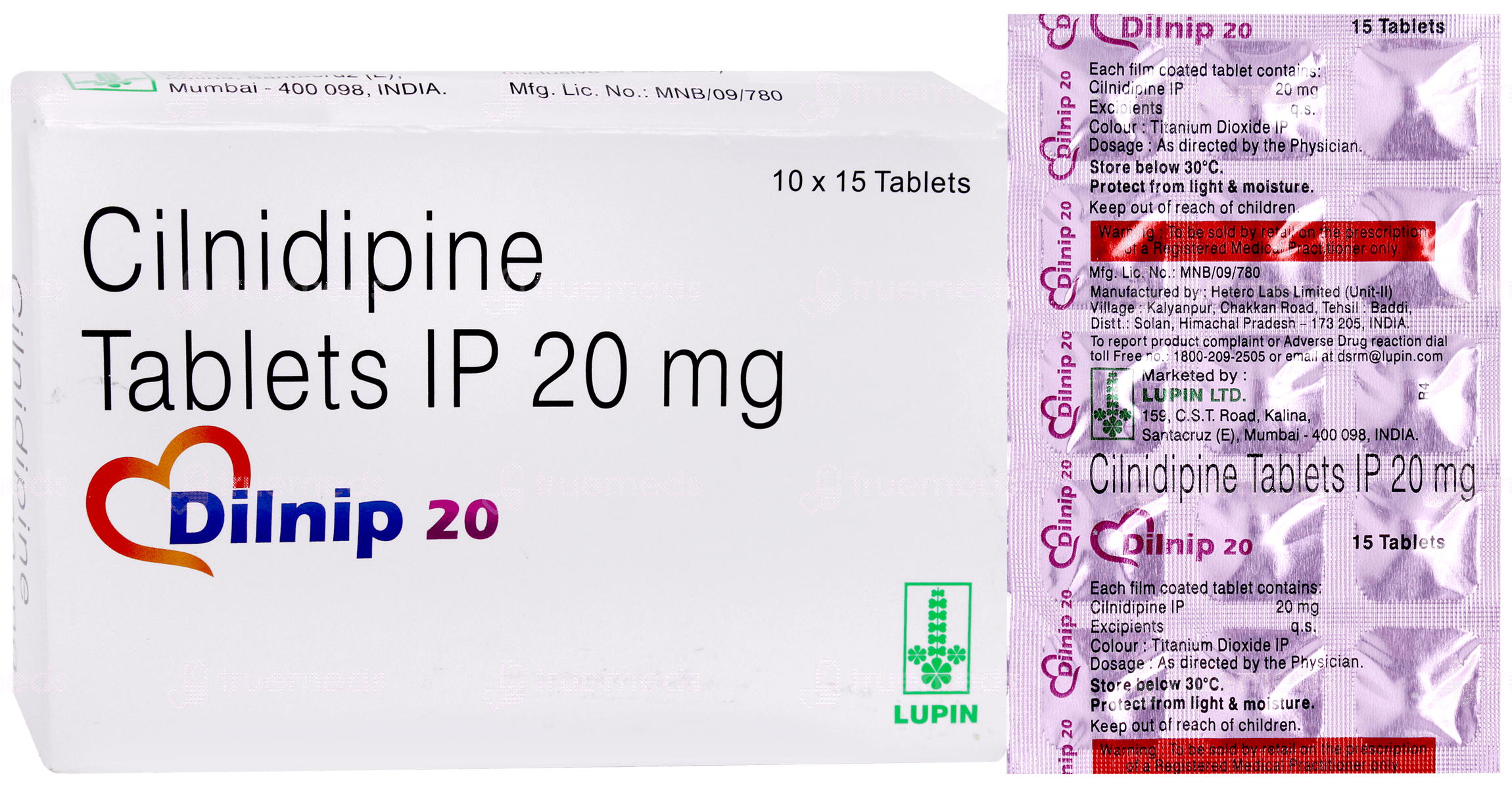 Dilnip 20 Tablet 15: Uses, Side Effects, Price & Substitutes