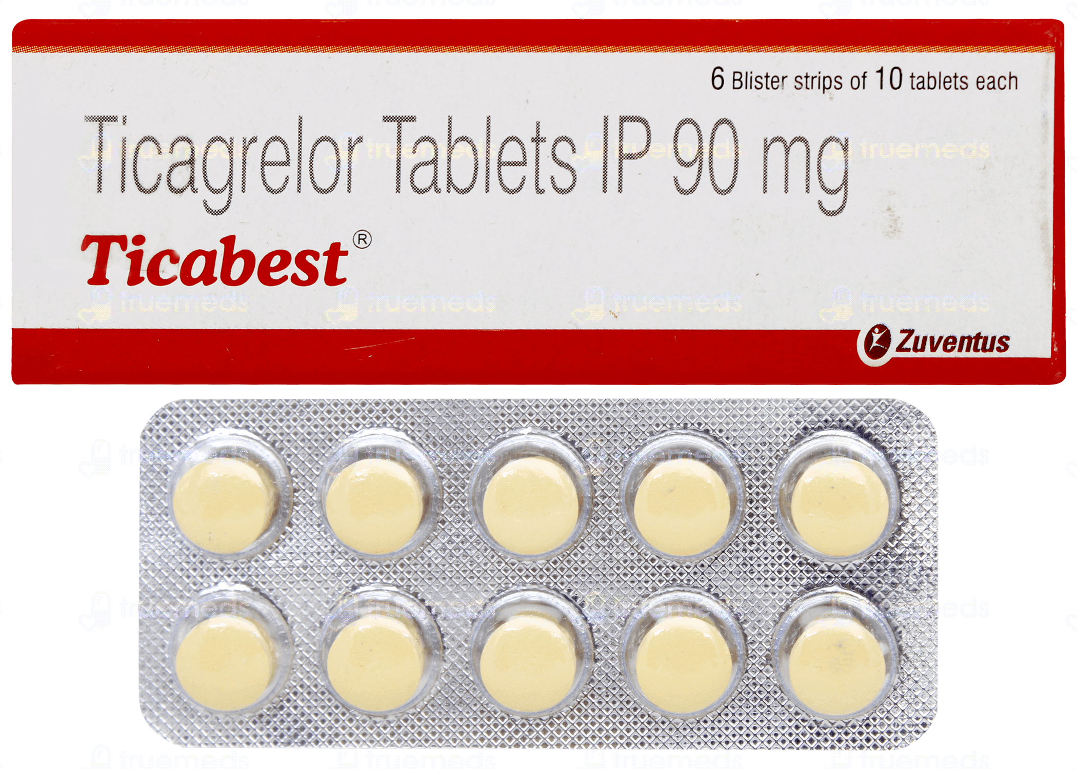 Ticabest 90 MG | Order Ticabest 90 MG Tablet Online at Truemeds