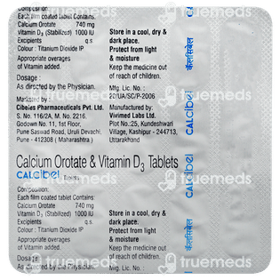 Calcibel 740 Mg/1000 IU | Order Calcibel 740 Mg/1000 IU Tablet Online ...