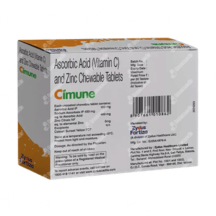 Cimune Orange Flavour Chewable Tablet 20 - Uses, Side Effects, Dosage ...