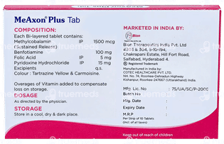 Meaxon Plus Tablet Sr 10 - Uses, Side Effects, Dosage, Price | Truemeds