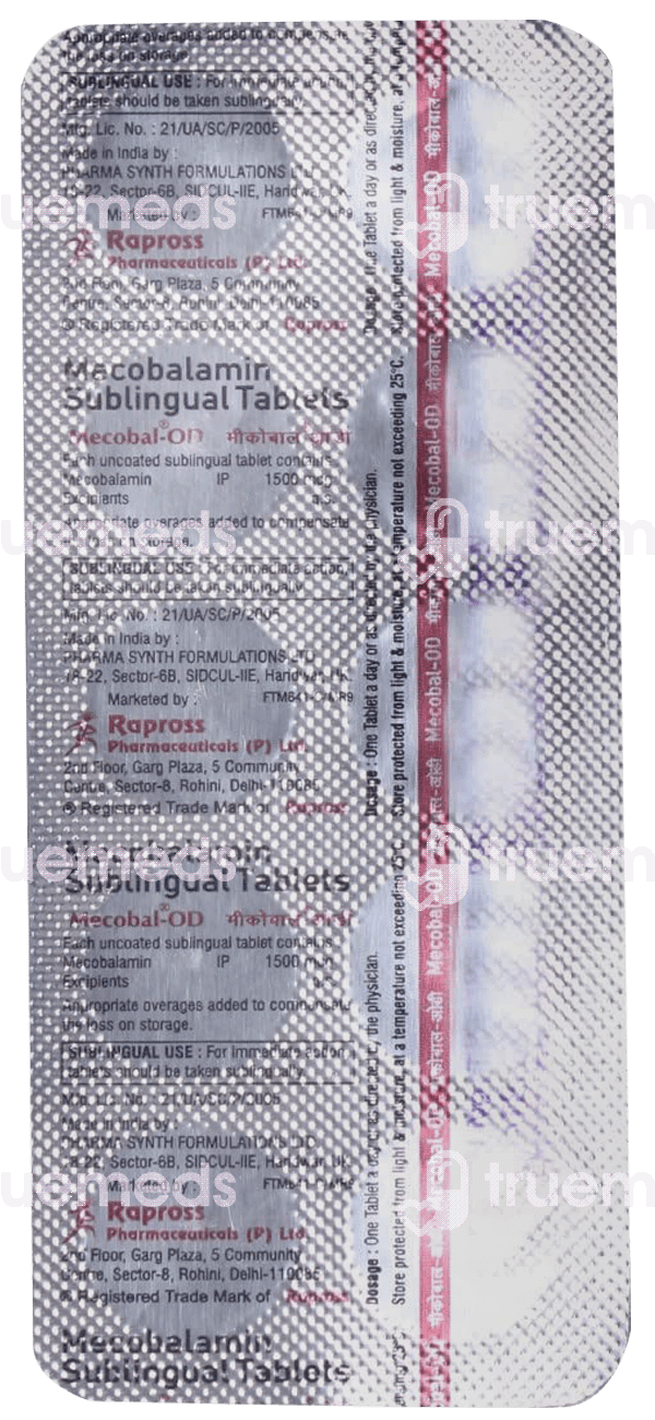 Mecobal Od Tablet 10 - Uses, Side Effects, Dosage, Price | Truemeds