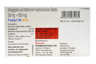Vylda M 50/850 MG | Order Vylda M 50/850 MG Tablet Online at Truemeds