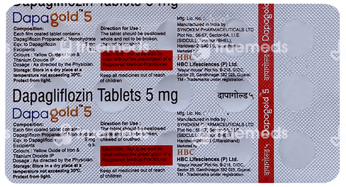 Dapagold 5 MG | Order Dapagold 5 MG Tablet Online at Truemeds