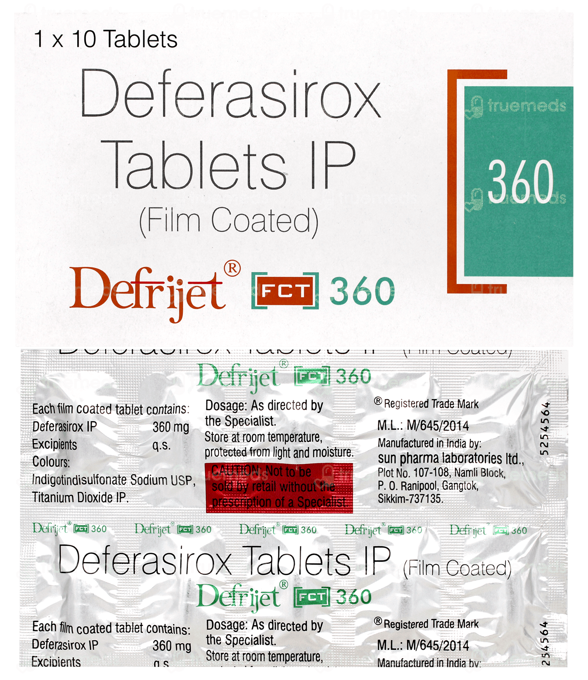 Defrijet Fct 360 Mg Tablet 10 - Uses, Side Effects, Dosage, Price ...